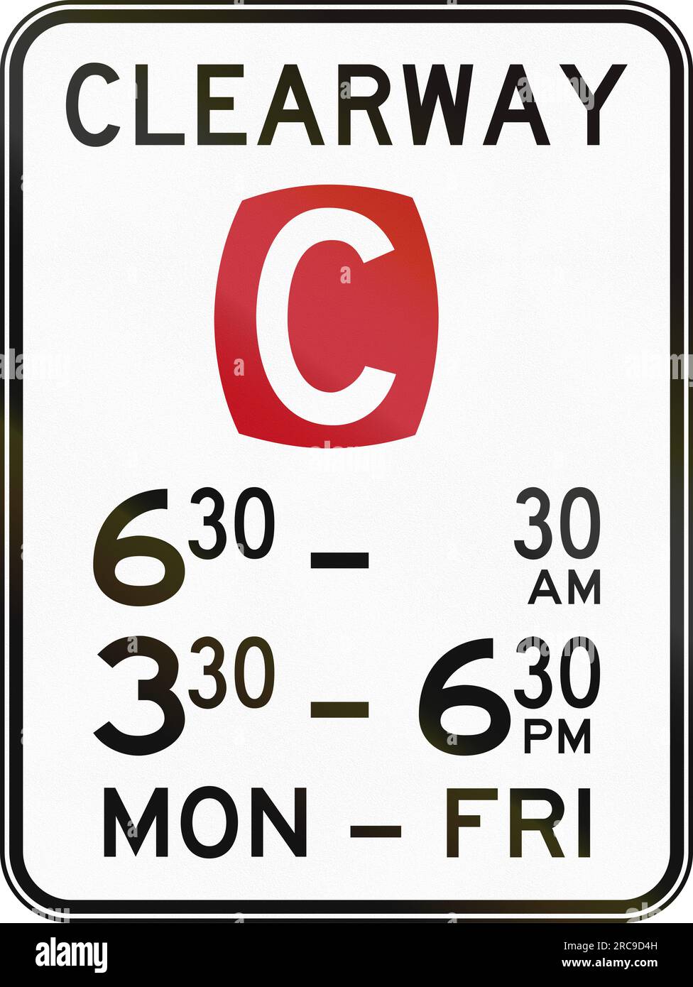 Australian regulatory sign: Clearway in specified times Stock Photo - Alamy