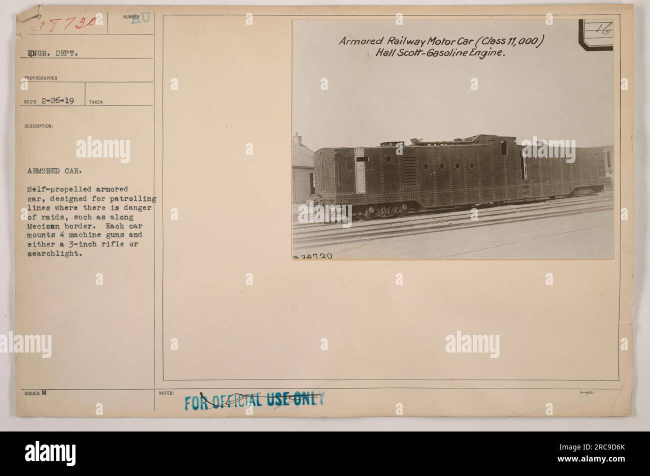 An image of an armored car used by the US military during World War One ...