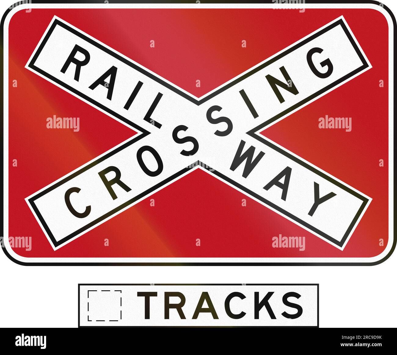 An Australian traffic sign - Railway crossbuck with red backing board ...