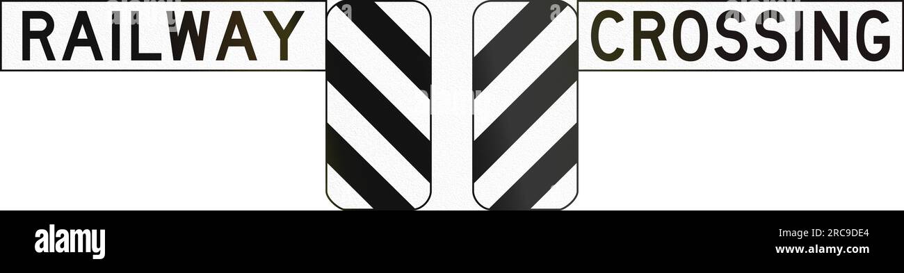 An Black And White Australian Railway crossing sign assembly Stock ...