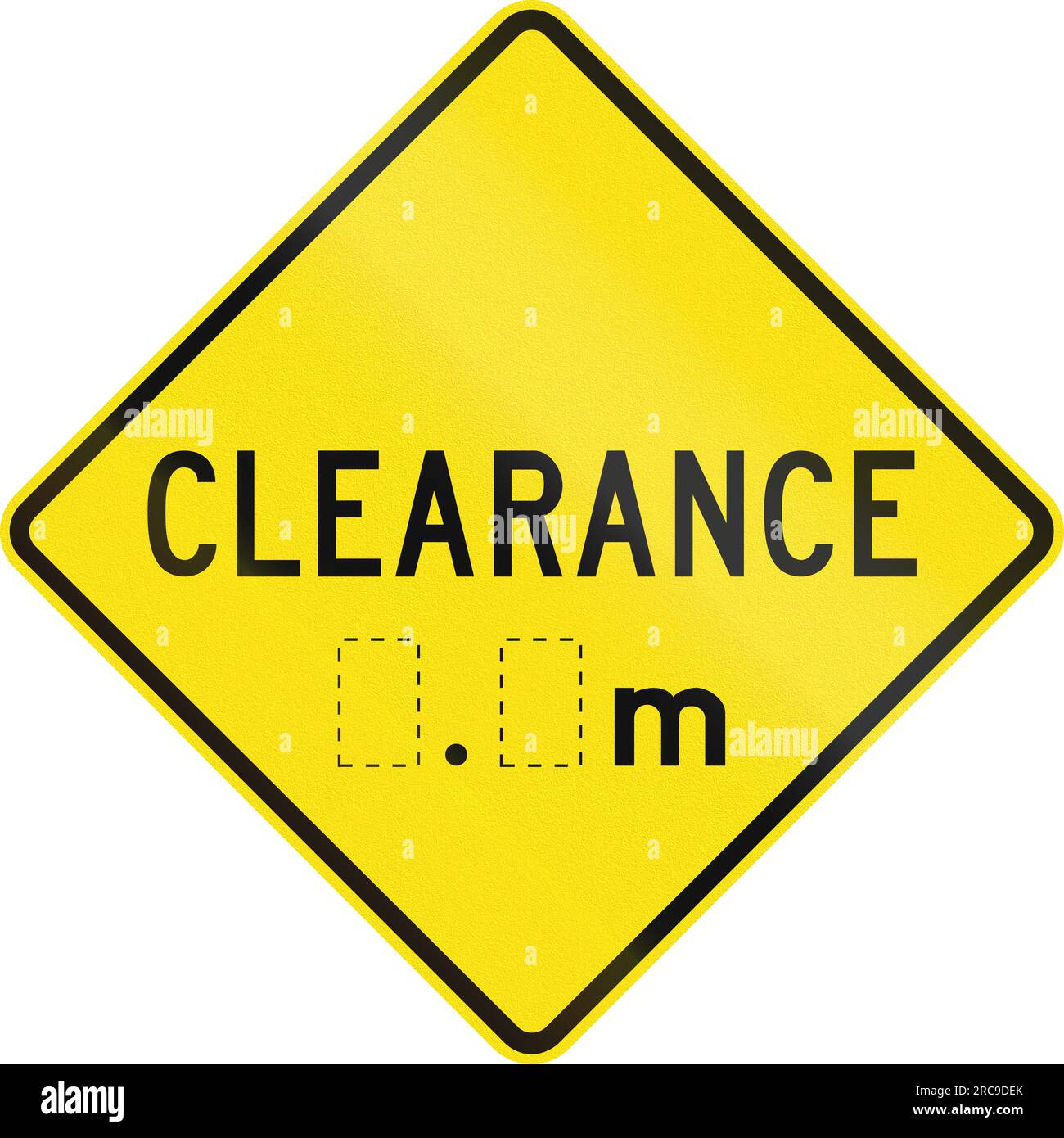 Australian warning sign: Clearance in meters, with copy space Stock ...