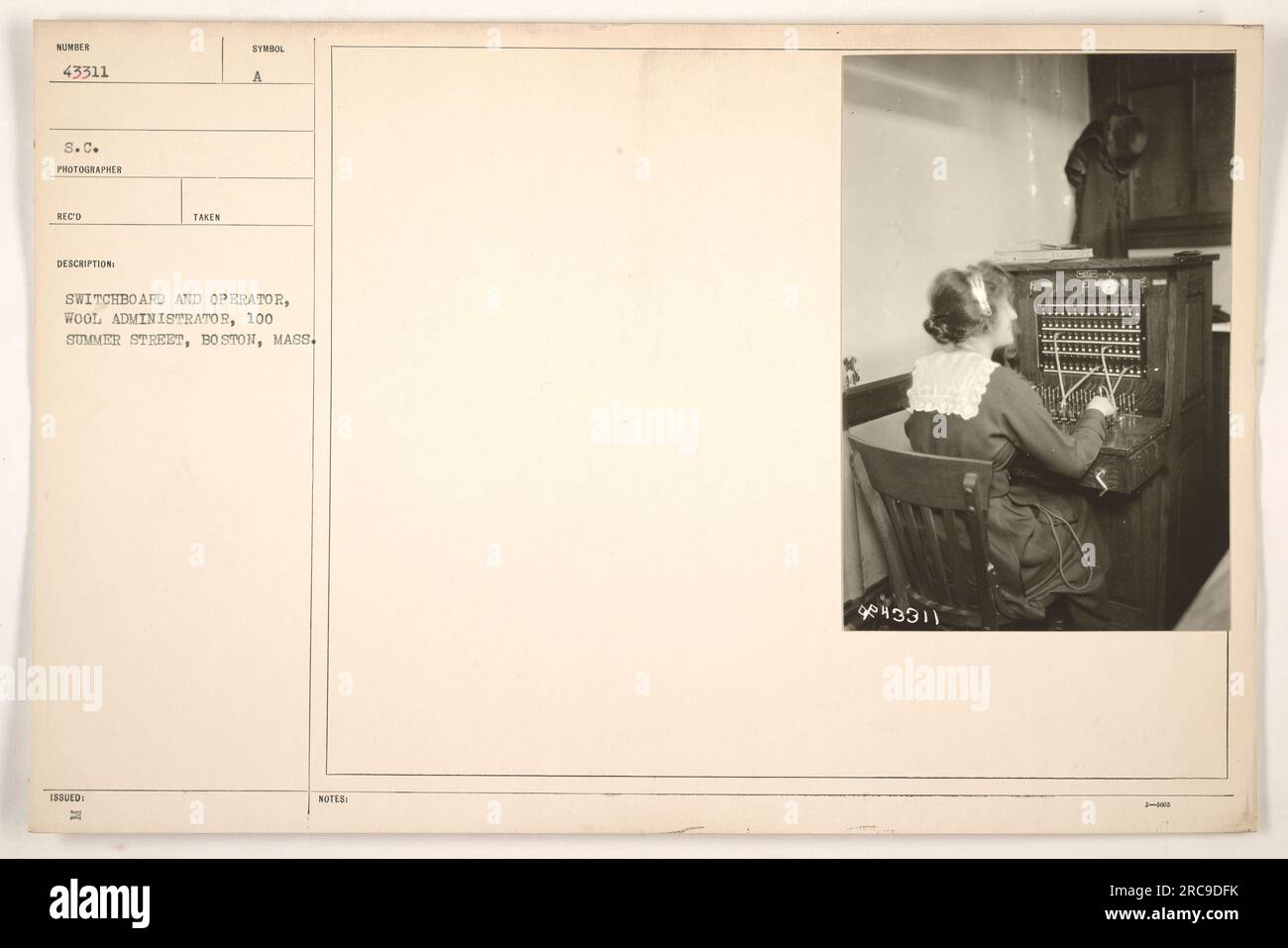 A photograph of a switchboard operator working at the Wool ...