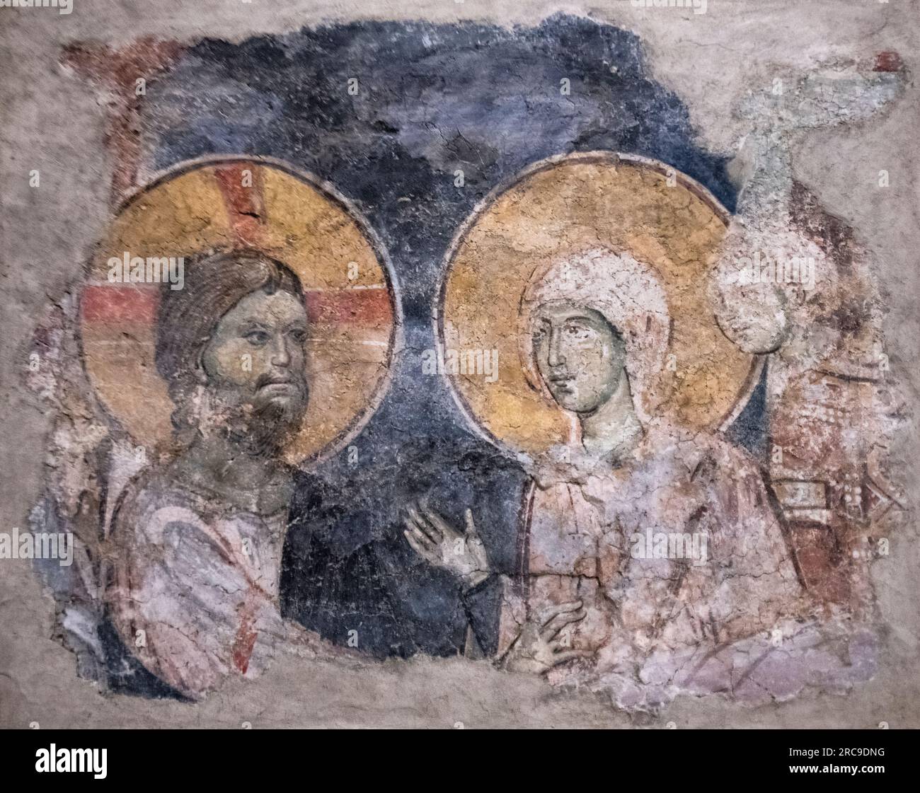 Serbian medieval fresco. National Museum of Serbia, Belgrade Stock ...