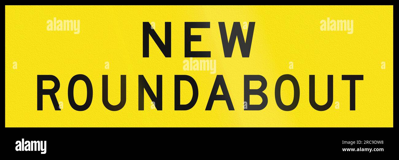 An Australian temporary road sign - New Roundabout Stock Photo - Alamy