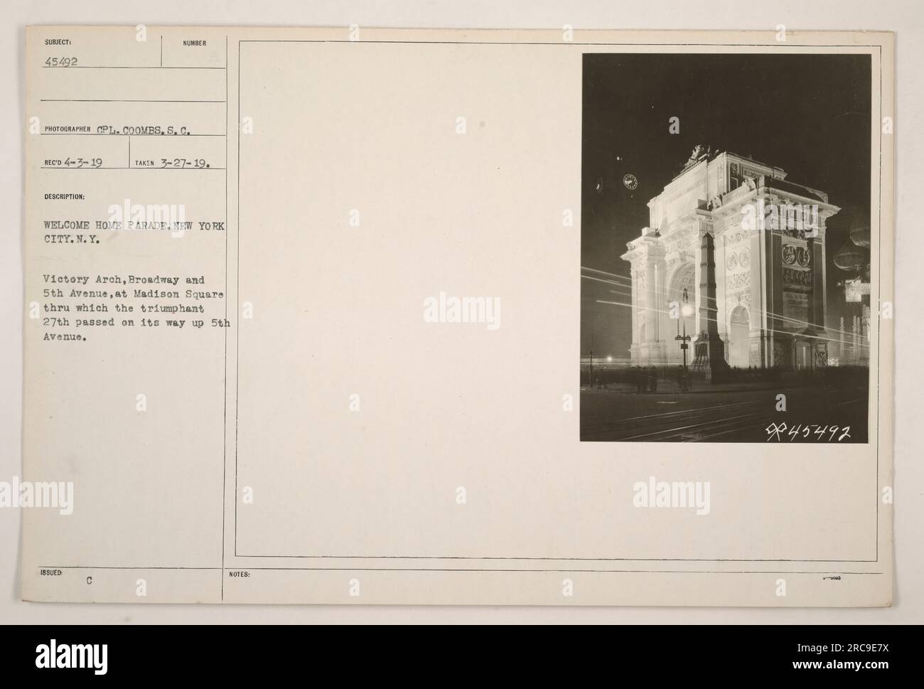 Welcome home parade in New York City, after World War One. The image ...