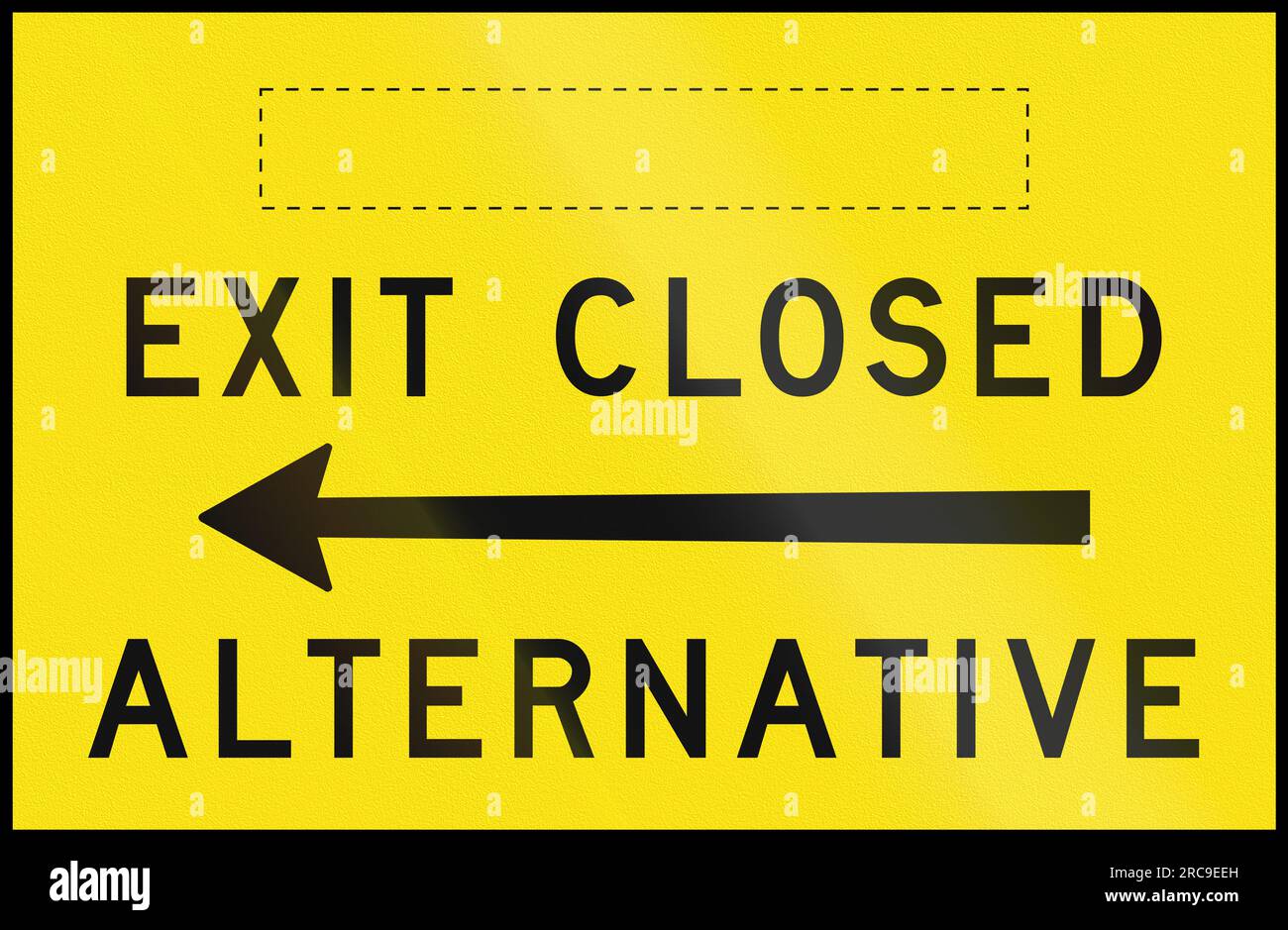An Australian temporary road sign - Exit closed, alternative to the ...