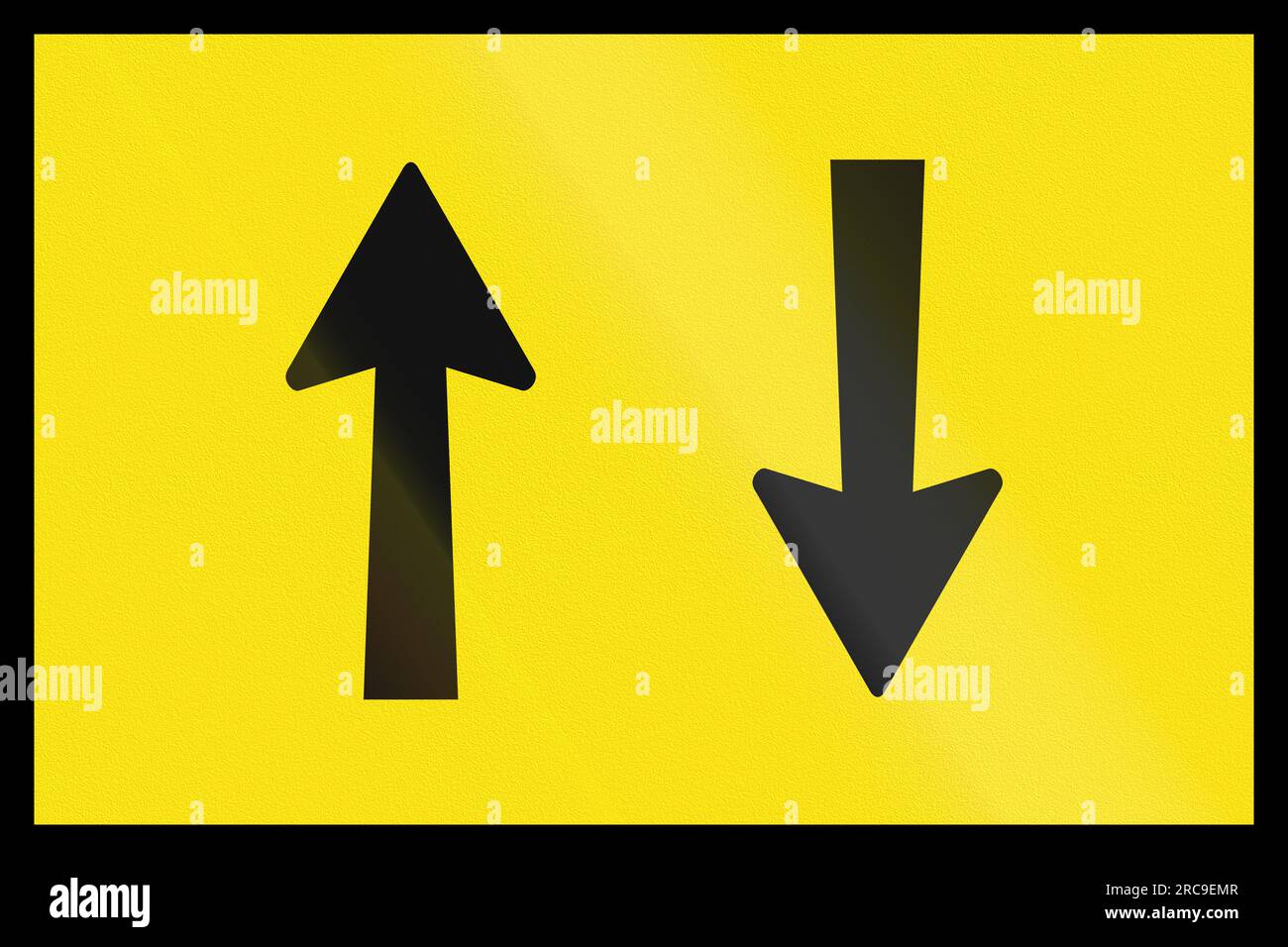 An Australian temporary roadwork sign - Opposing traffic Stock Photo ...