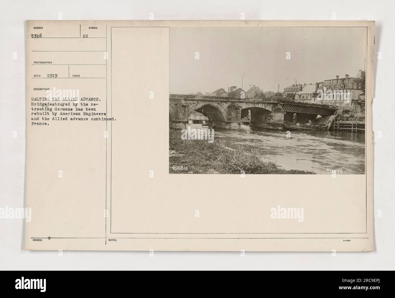 American Engineers rebuilt a bridge destroyed by retreating Germans ...