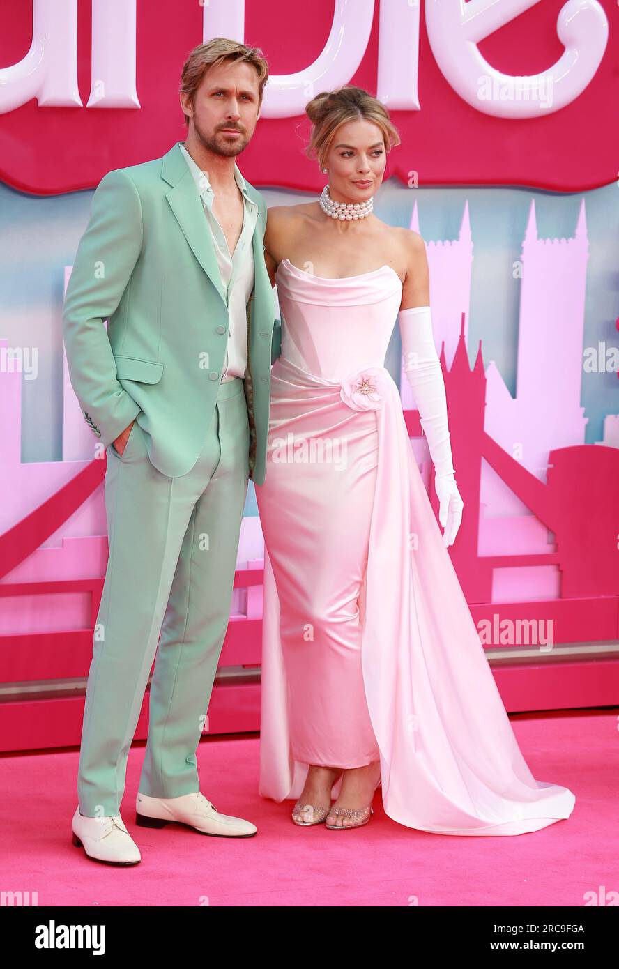 London, UK. 12th July, 2023. Ryan Gosling and Margot Robbie attend the ...