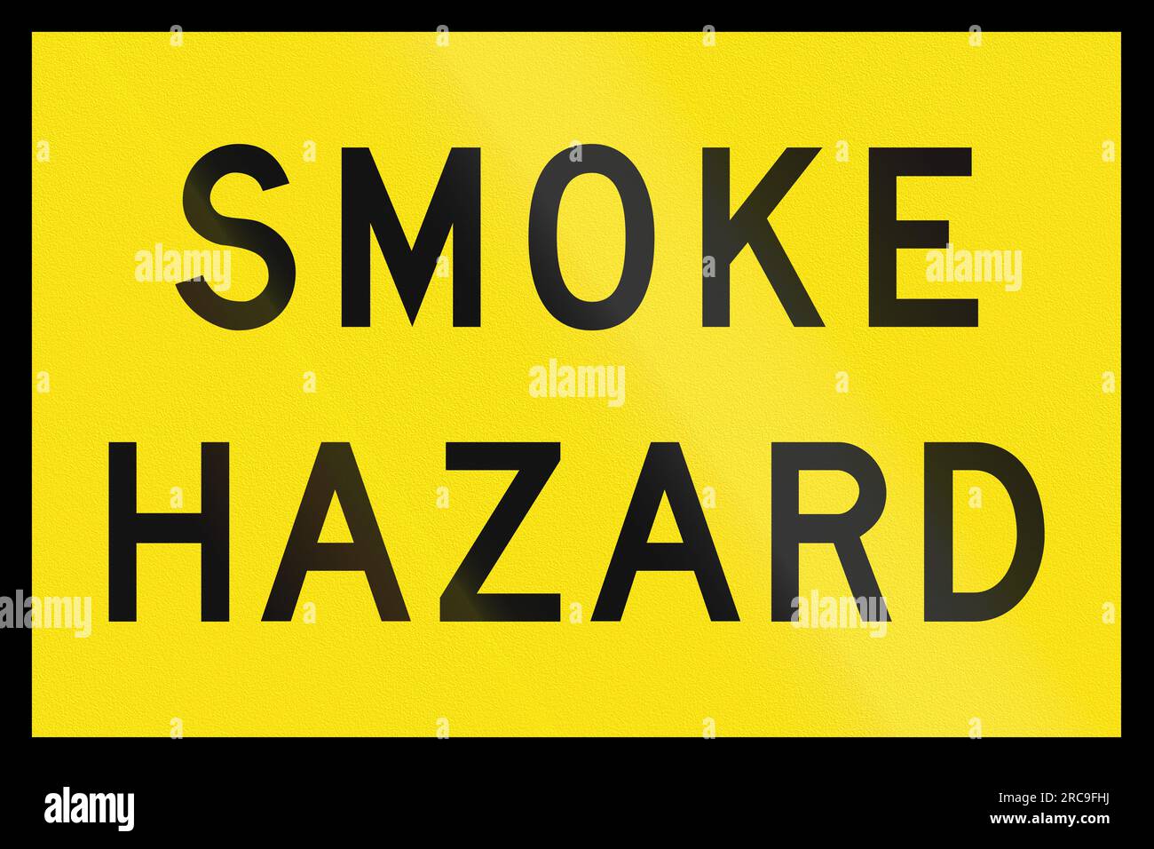 An Australian temporary road sign - Smoke Hazard Stock Photo - Alamy
