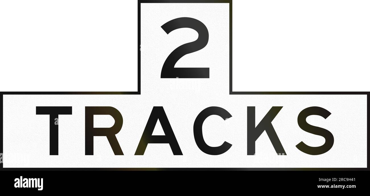 Australian supplementary warning sign - Two Tracks Stock Photo - Alamy