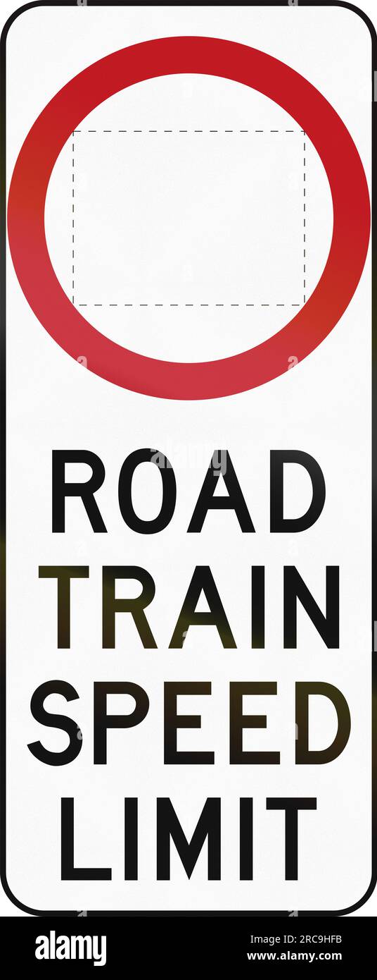 Road train speed limit sign in Australia, with copy space Stock Photo ...