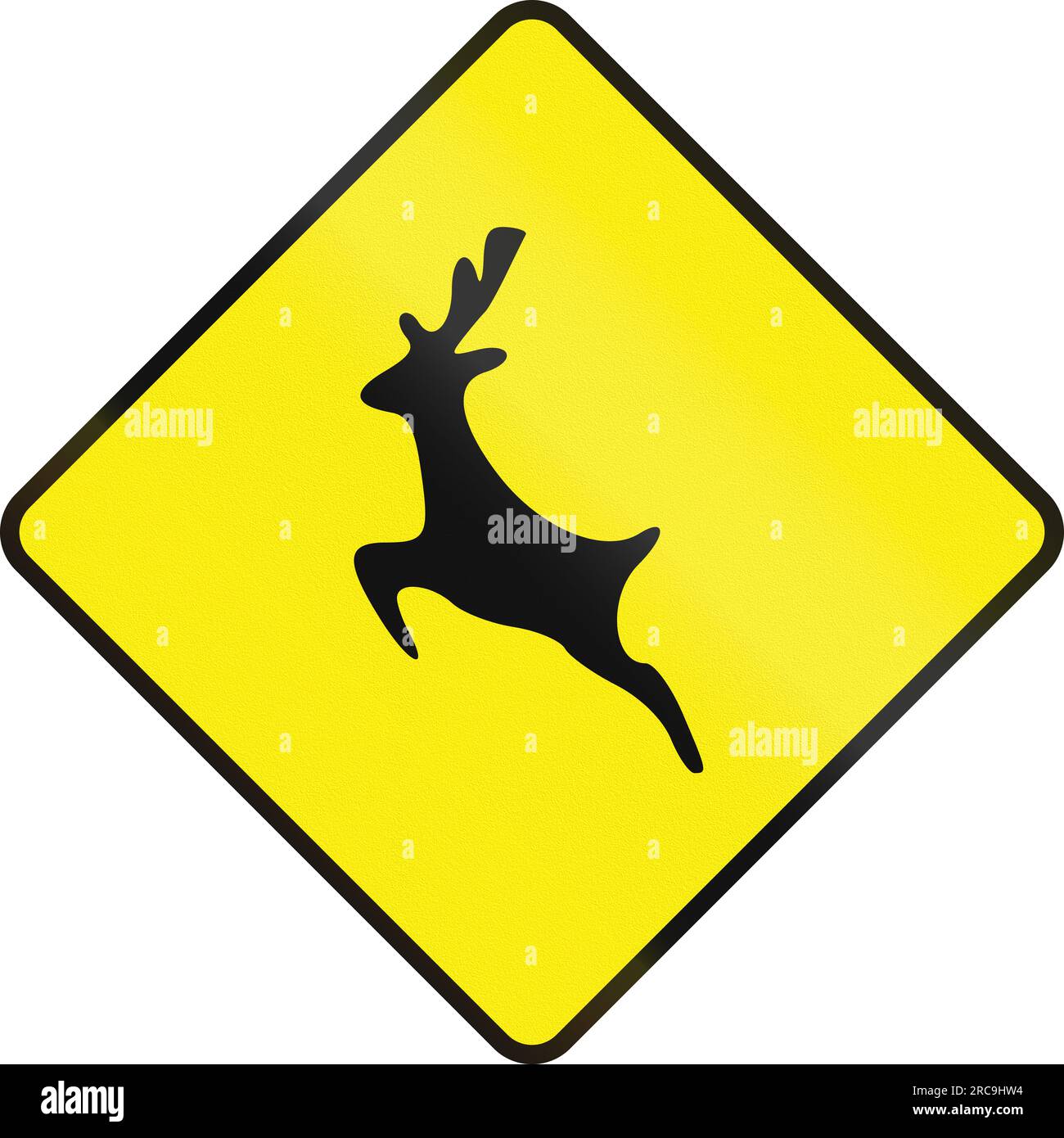 Irish road warning sign - Deer crossing Stock Photo - Alamy