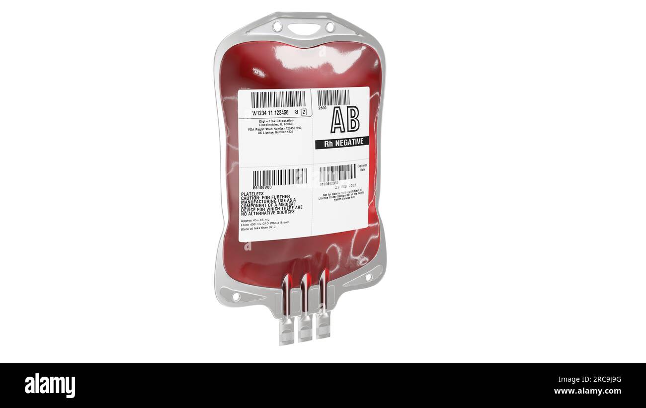 Illustration eines Blutbeutels zur Verabreichung einer Bluttransfusion ...