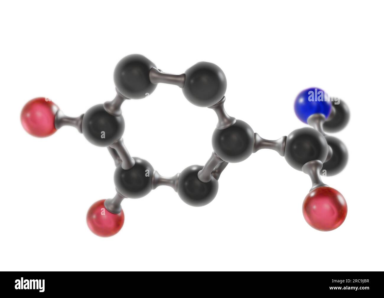Illustration von Adrenalin (Epinephrin) in einer 3D Darstellung als ...