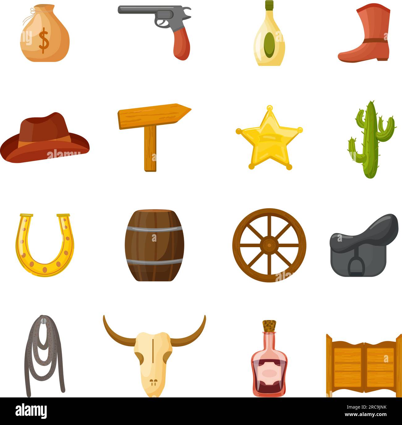 Saloon icons set cartoon vector. Western pub Stock Vector Image & Art ...