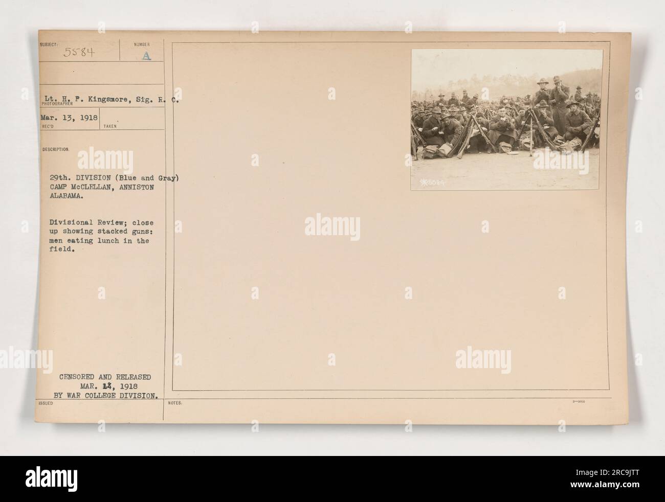 Image captures a Divisional Review at Camp McClellan in Anniston ...