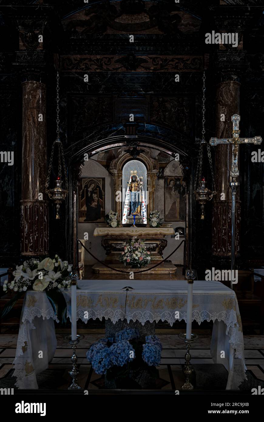 The statue of the Black Madonna inside the Marian shrine Stock Photo ...
