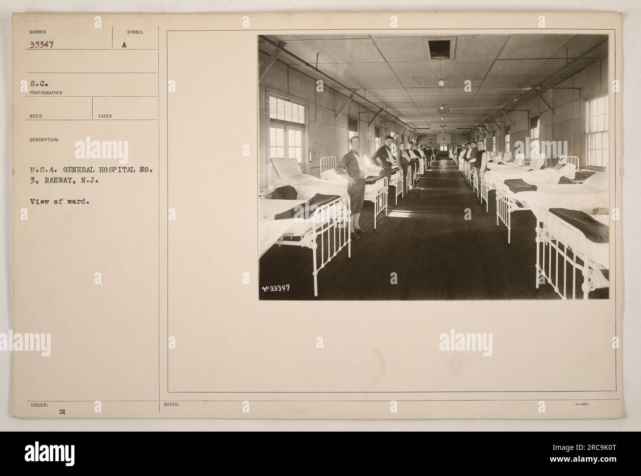 "Ward view at U.S.A. General Hospital No. 3 in Rahway, New Jersey. The ...