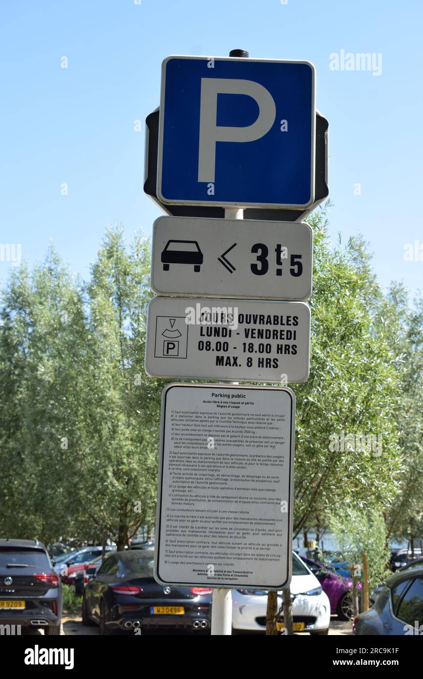parking lot sign in Luxembourg Stock Photo - Alamy