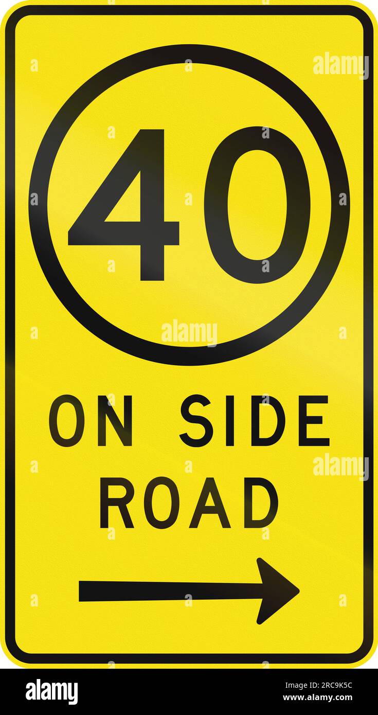 An Australian road sign used in Victoria - Speed limit 40 kmh on side ...