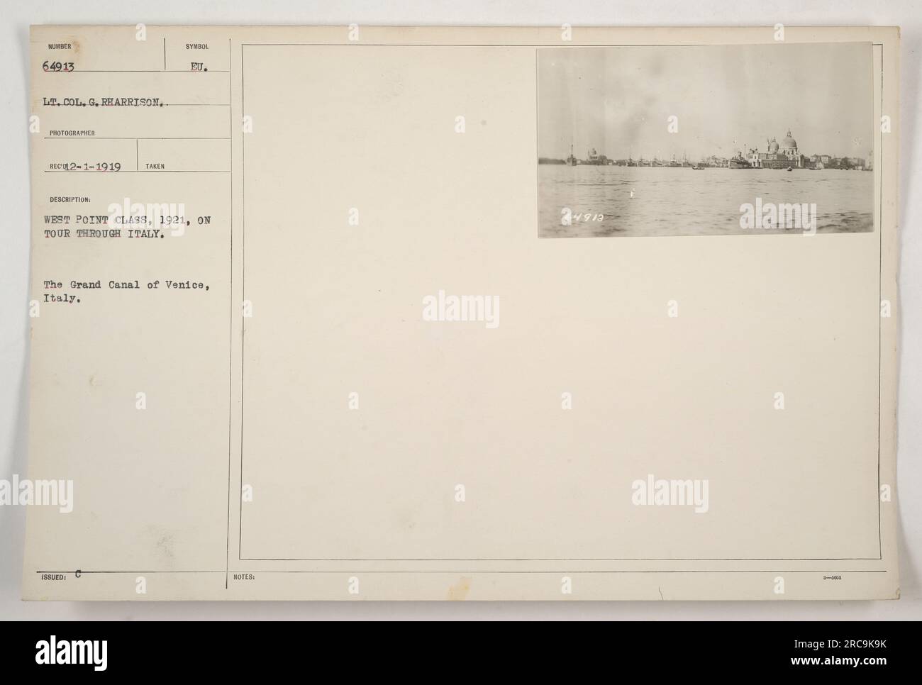 West Point Class of 1921 visiting the Grand Canal of Venice, Italy ...