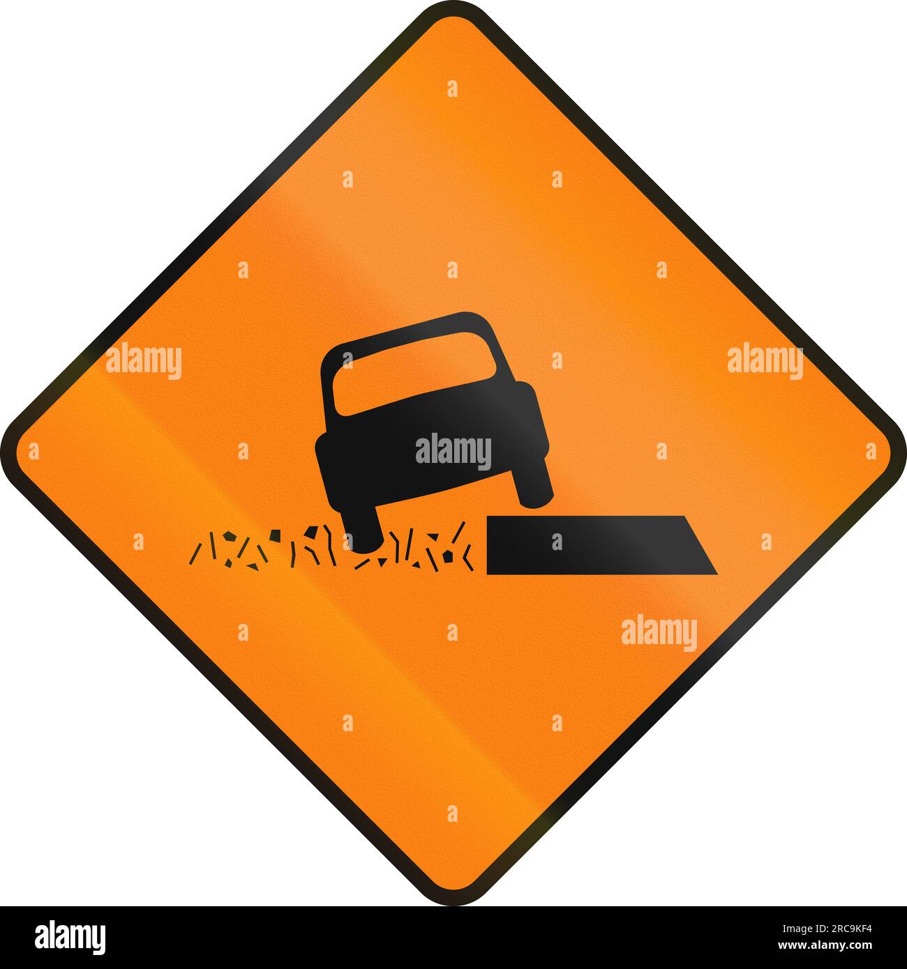 Soft shoulder road sign hi-res stock photography and images - Alamy