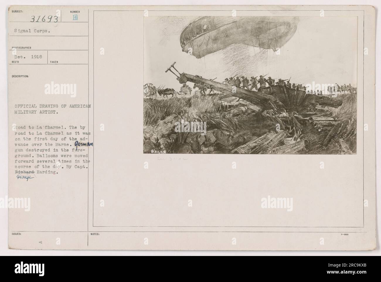 This photograph shows the road leading to La Charmel during the first ...