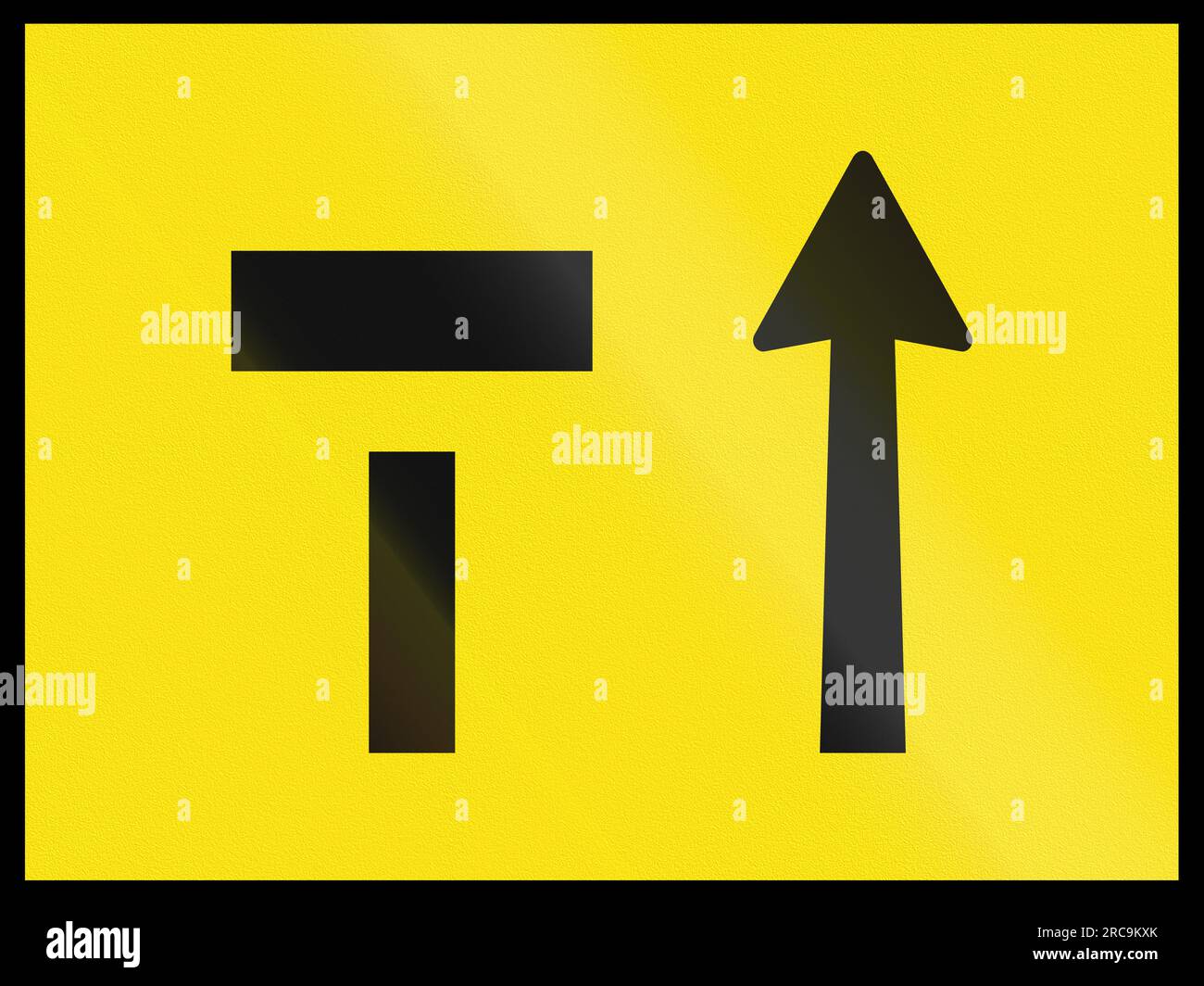 An Australian temporary roadwork sign: Left of two lanes ends Stock ...