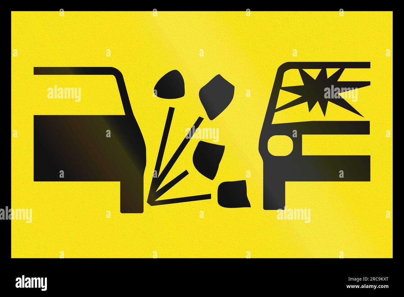 An Australian temporary roadwork sign: Loose gravel Stock Photo - Alamy