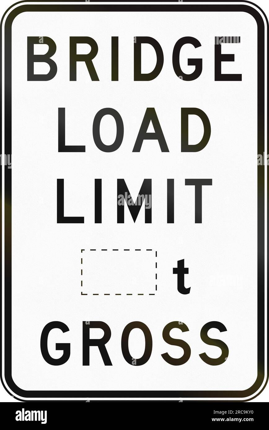 Australian regulatory sign - Gross bridge load limit, with copy space ... Australian regulatory sign - Gross bridge load limit, with copy space ...