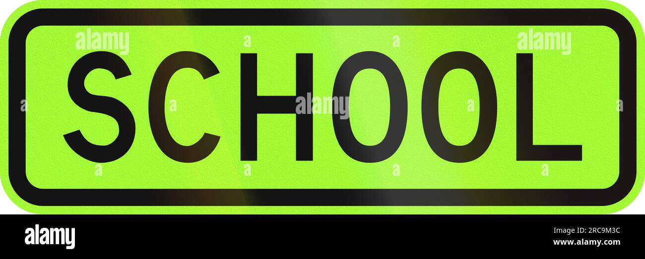 An Australian warning traffic sign - School, green version Stock Photo ...