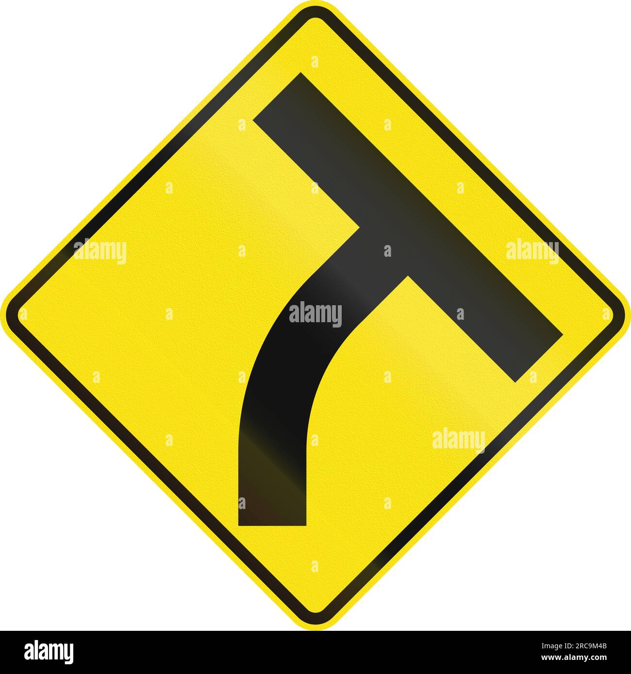 Australian road warning sign - T-Intersection ahead Stock Photo - Alamy