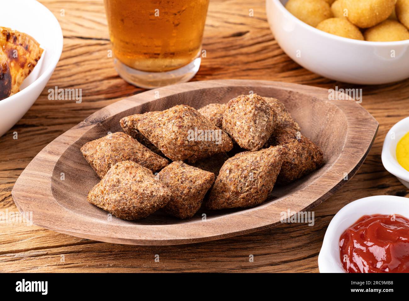 Traditional arabic fried tiny kibbeh. Typical brazilian snack Stock ...