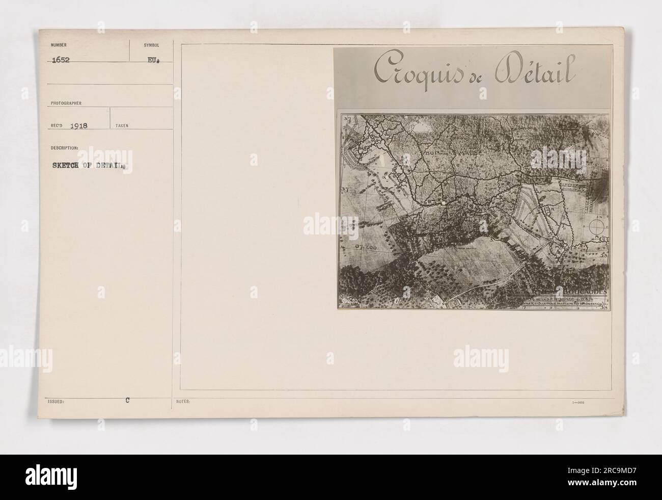 Sketch of Detail NUMBER 1652 taken by photographer Aten in 1918. The ...