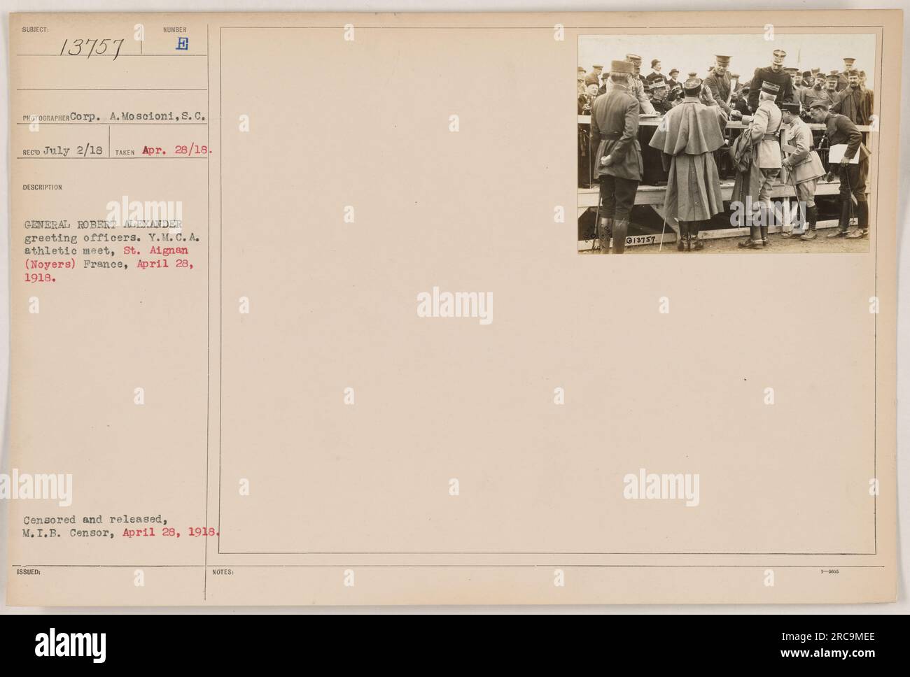 Sunser b general robert alexander greeting officers hi-res stock ...