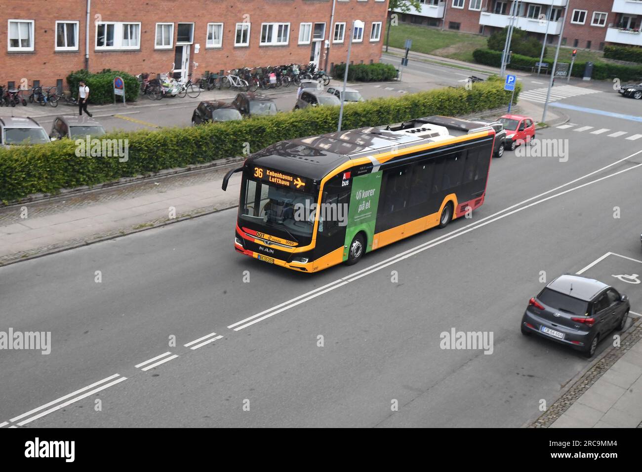 Copenhagen/Denmark/13 July 2023/Danish public bus route 36 runs on ...
