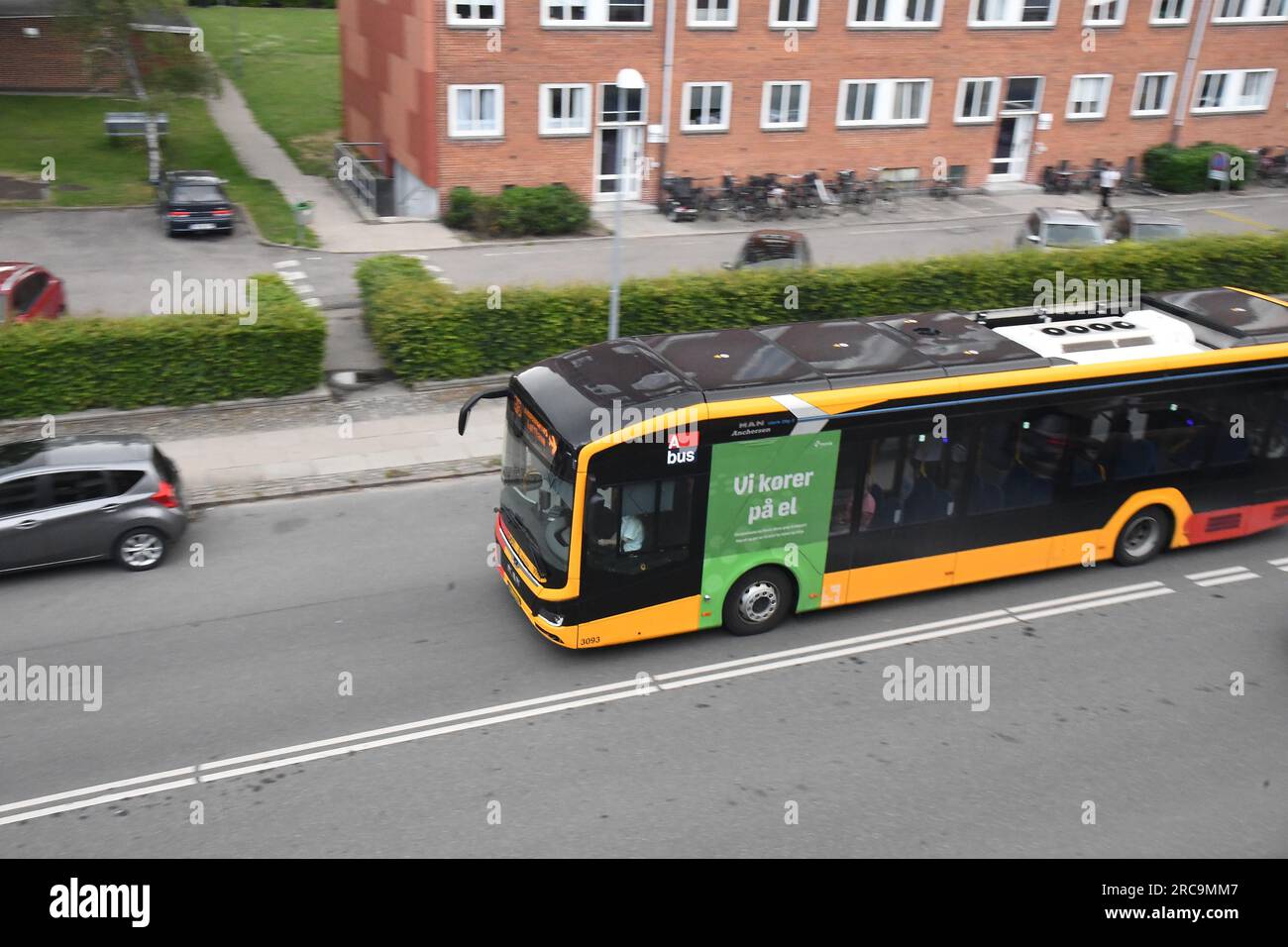 Copenhagen/Denmark/13 July 2023/Danish public bus route 36 runs on ...