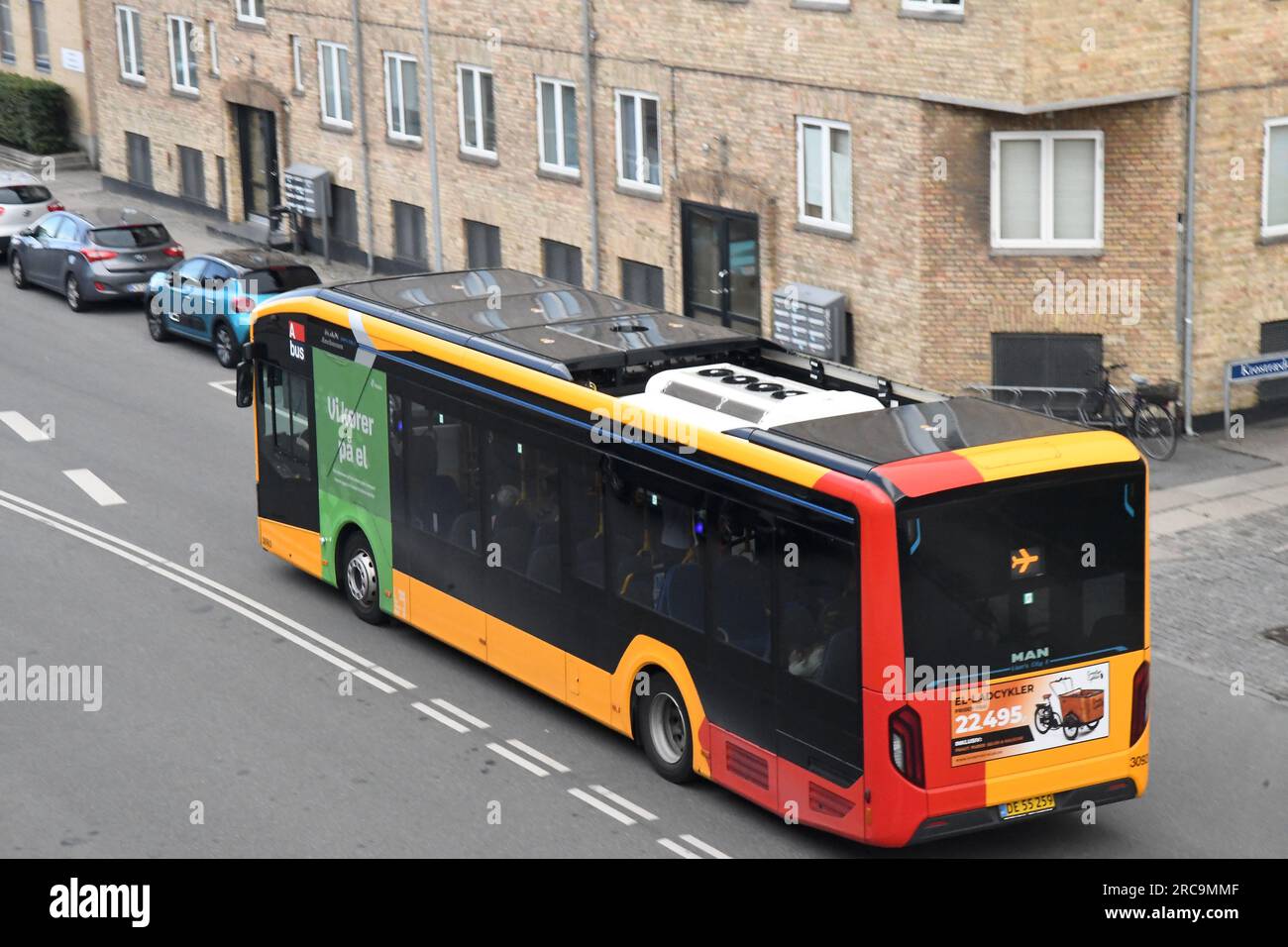 Copenhagen/Denmark/13 July 2023/Danish public bus route 36 runs on ...