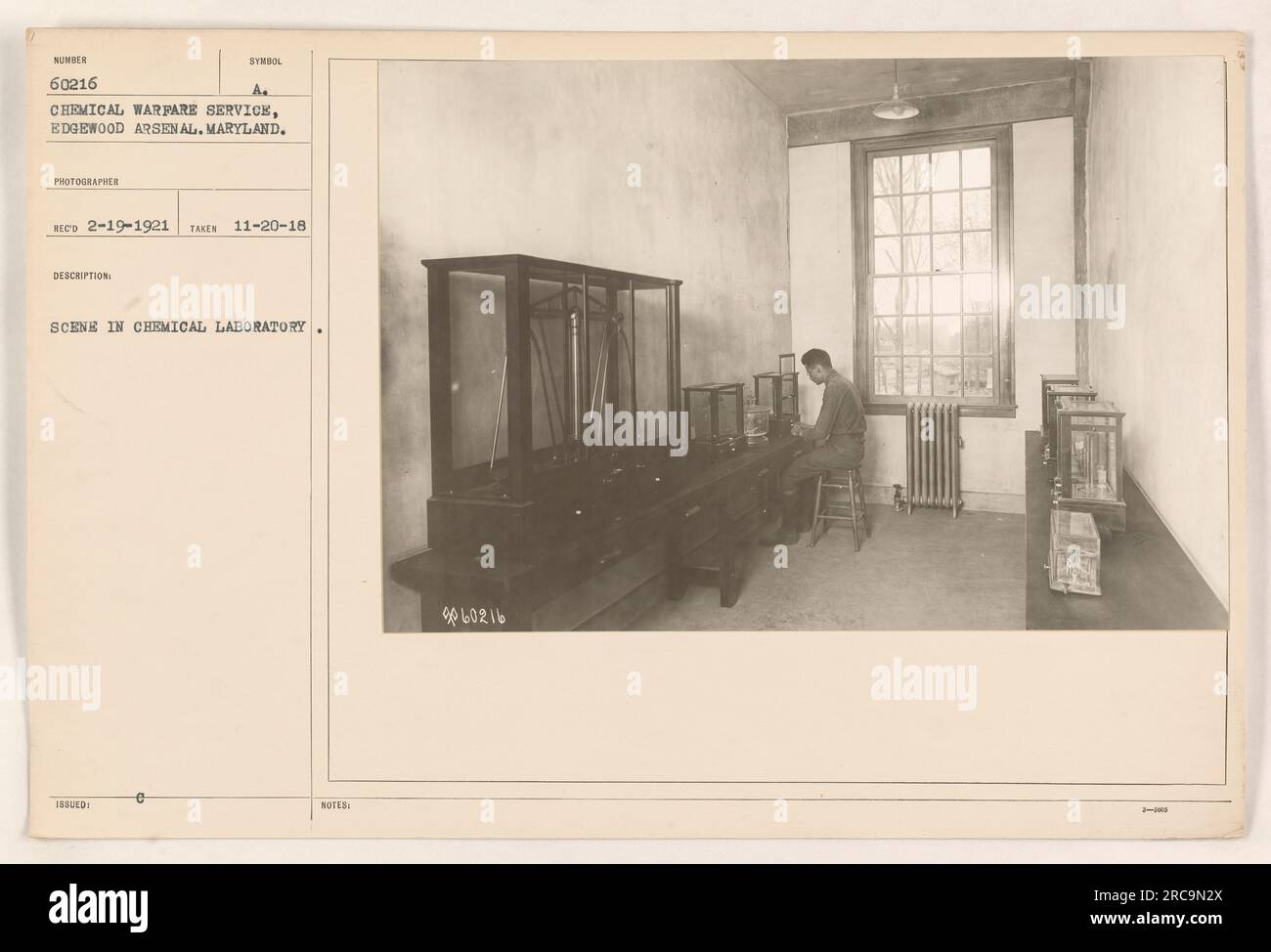 A chemical laboratory at Edgewood Arsenal in Maryland. The laboratory ...