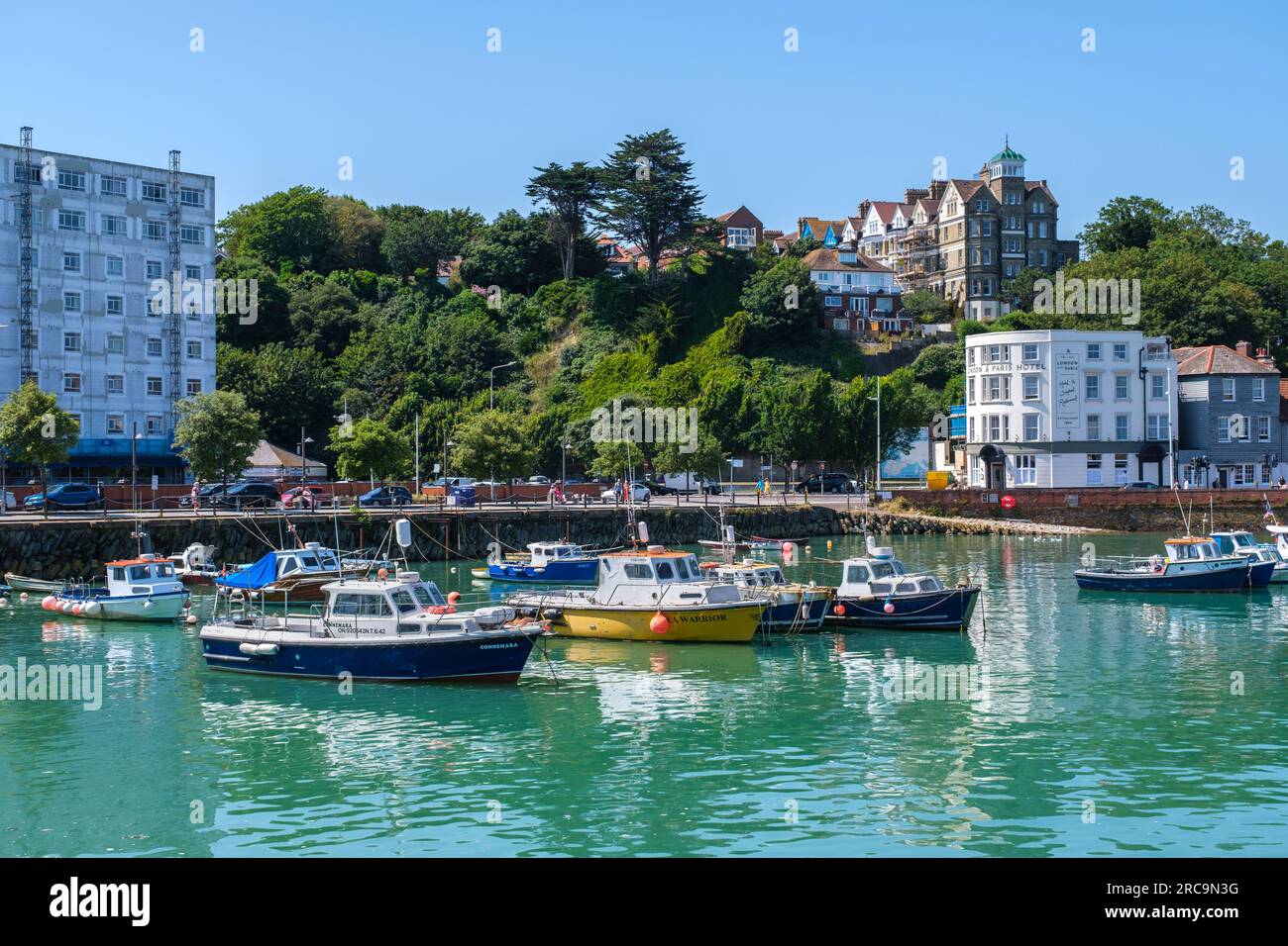 Folkestone, UK - 9 July 2023: Fishing boats at the harbour at ...