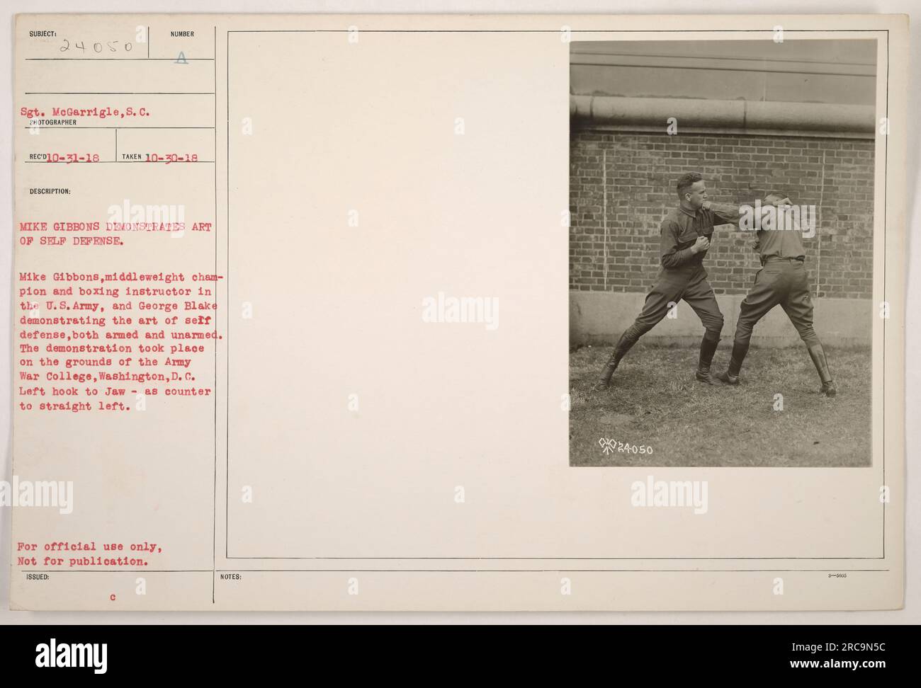 Sgt. McGarrigle captured a photograph, labeled 111-SC-24050, showing ...