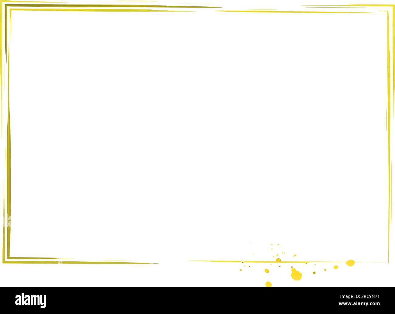 Watercolor rectangle horizontal thin golden frame. Copy space. Vector ...