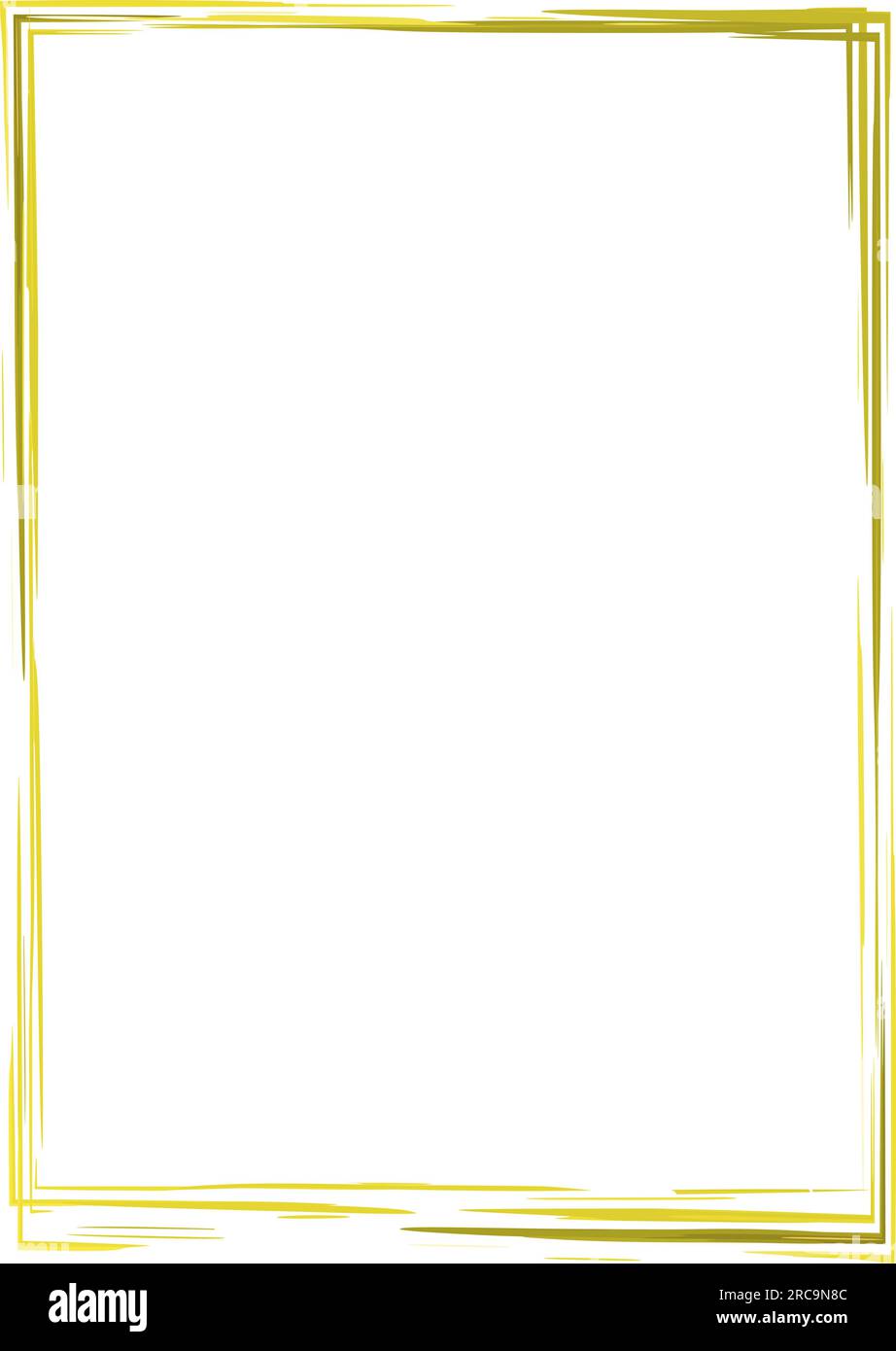 Watercolor rectangle vertical thin golden frame. Copy space. Vector ...