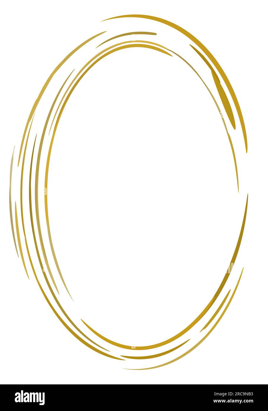 Watercolor circle vertical golden frame. Copy space. Vector ...