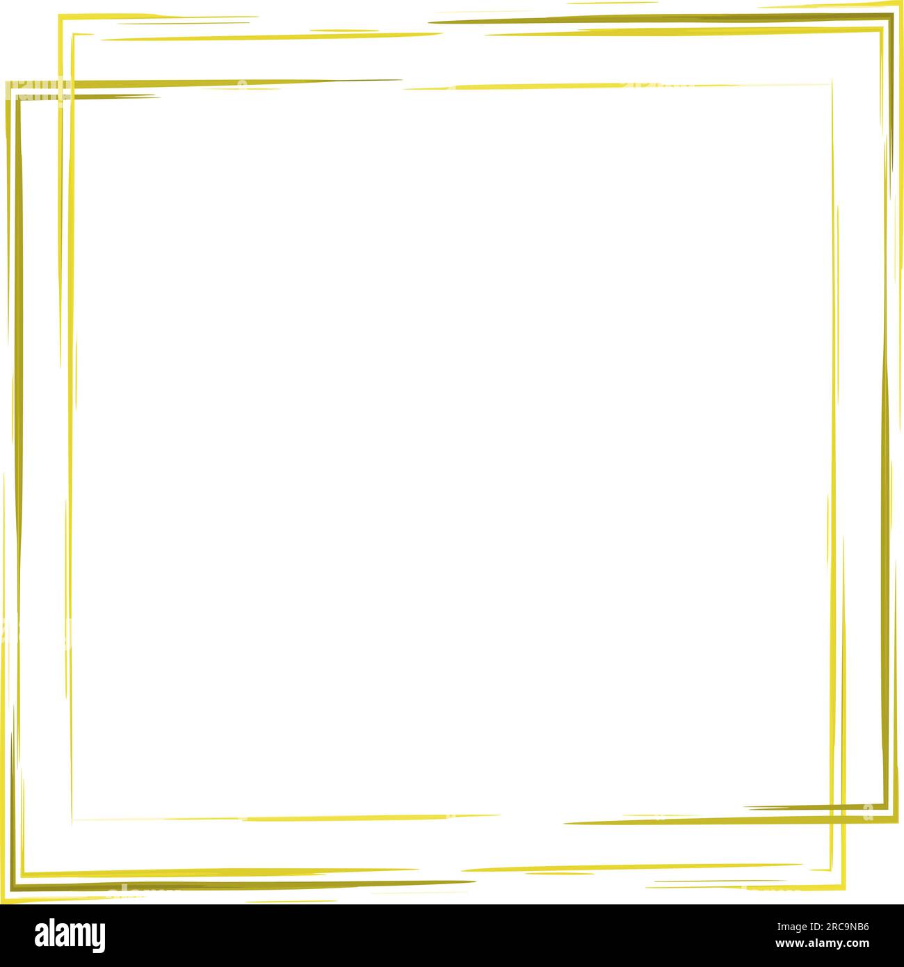 Watercolor square thin double golden frame. Copy space. Vector ...