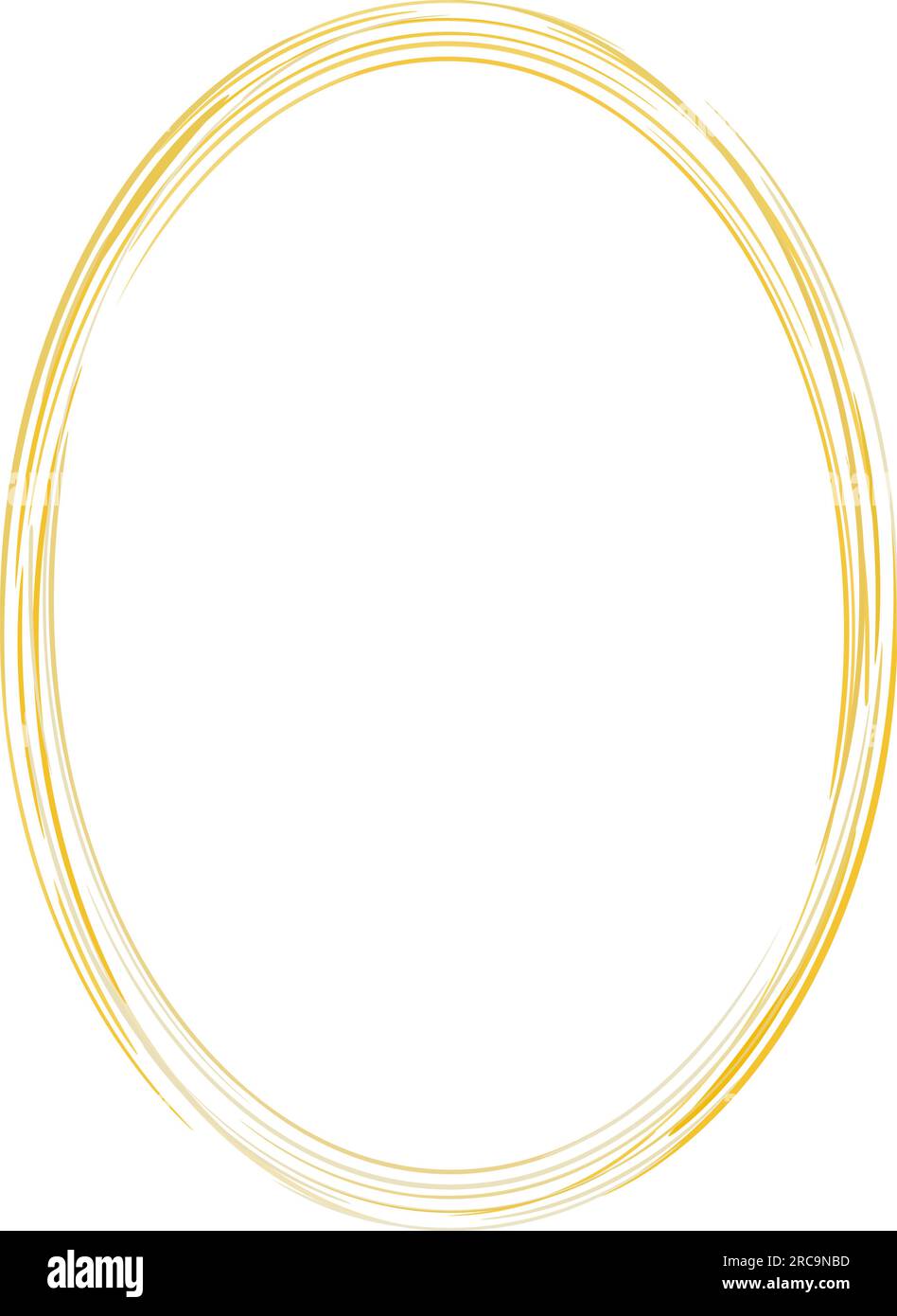 Watercolor circle vertical golden thin line frame. Copy space. Vector ...