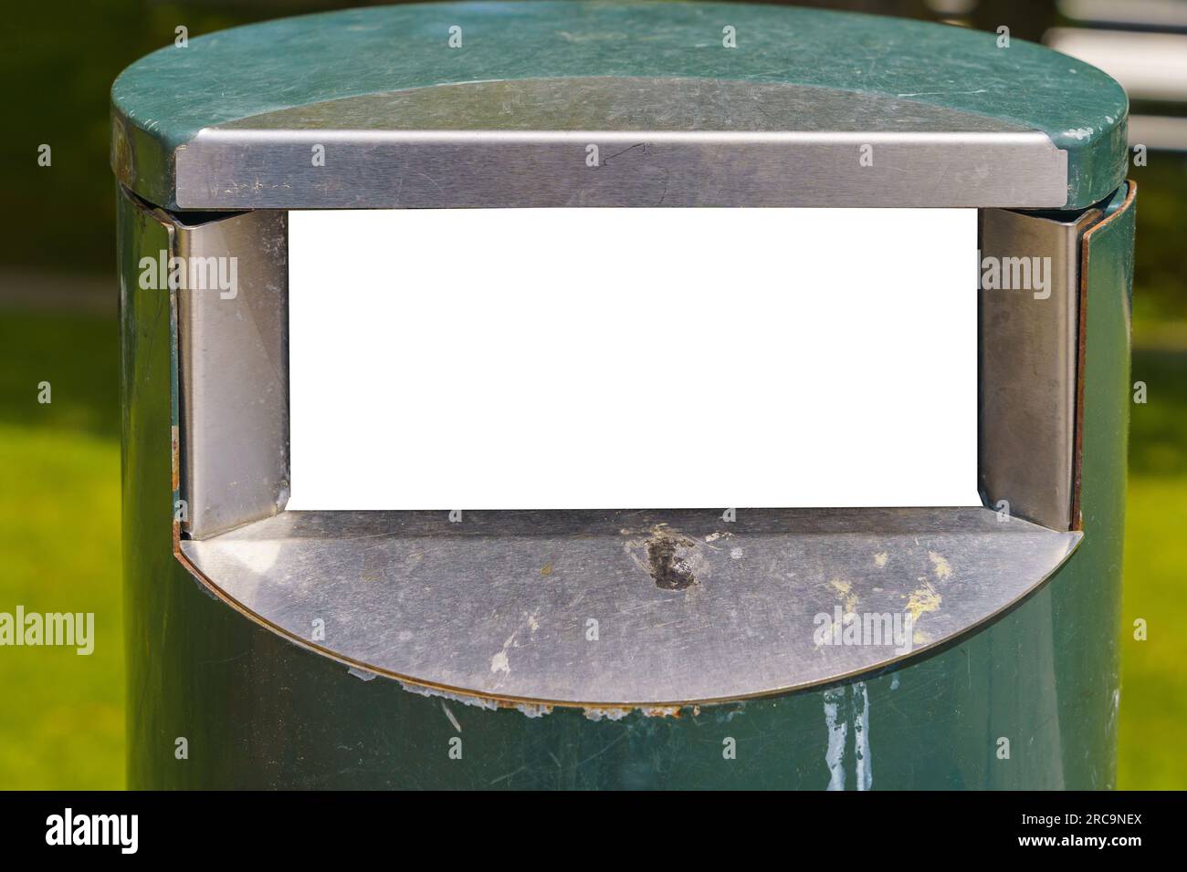 Trash can with white background hole, close up Stock Photo - Alamy
