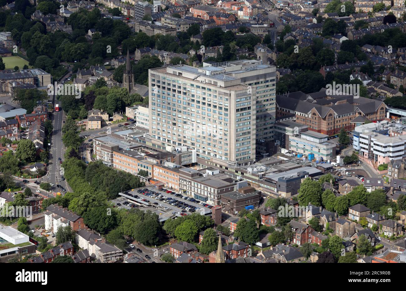 aerial view of The Royal Hallamshire Hospital, Sheffield, South ...