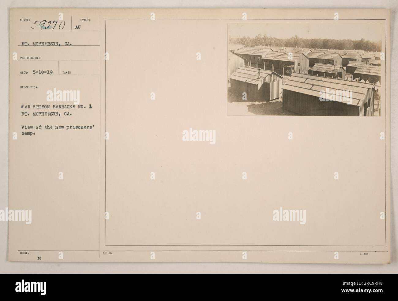 View of the new prisoners' camp at War Prison Barracks No. 1, Ft ...